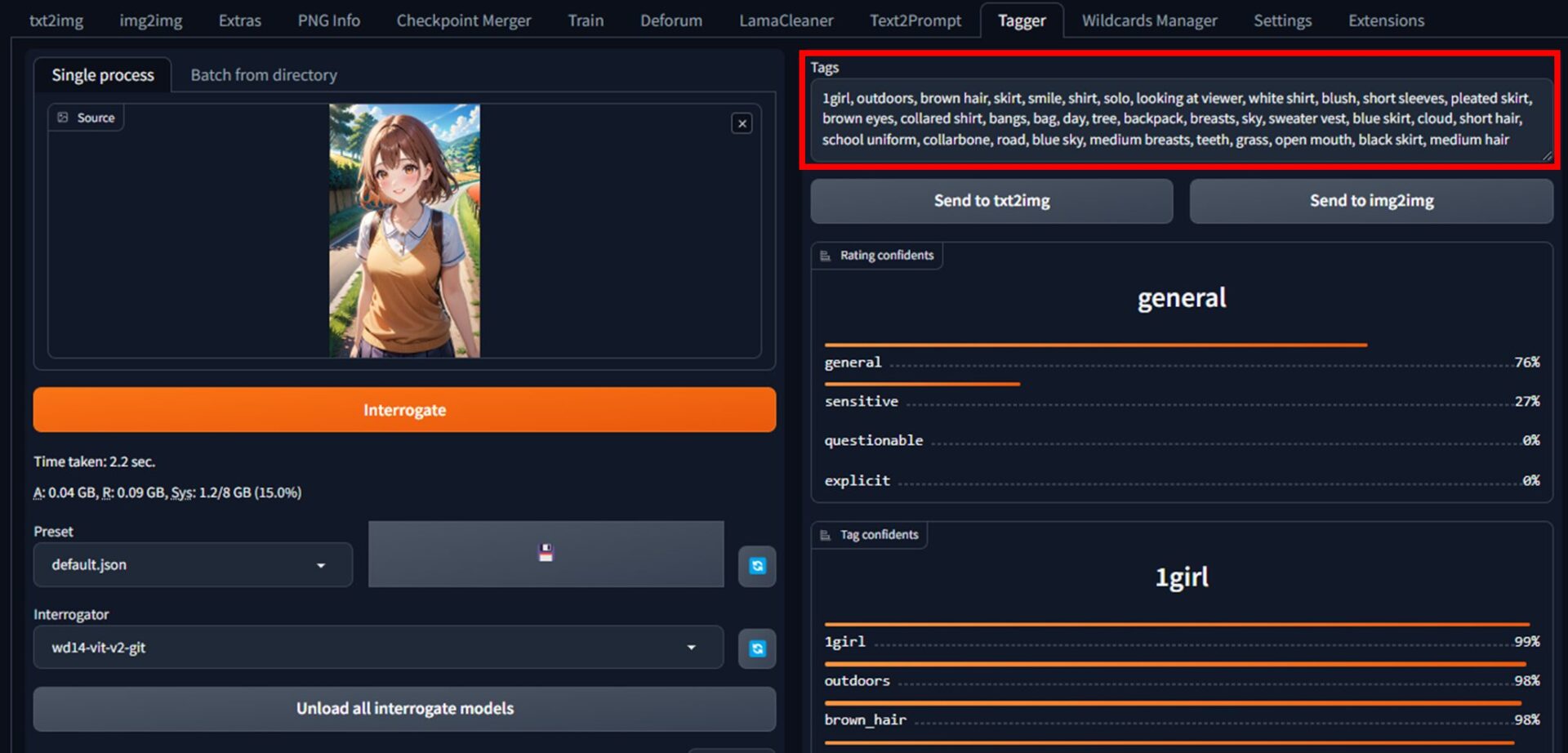 【Stable Diffusion】拡張機能Taggerで画像から呪文を抽出する方法！ | UruruAILab